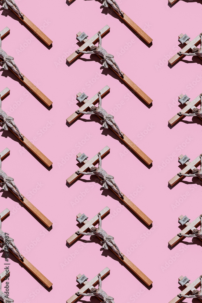 Jesus Christ on Crucifix, Seamless Pattern Stock Photo | Adobe Stock