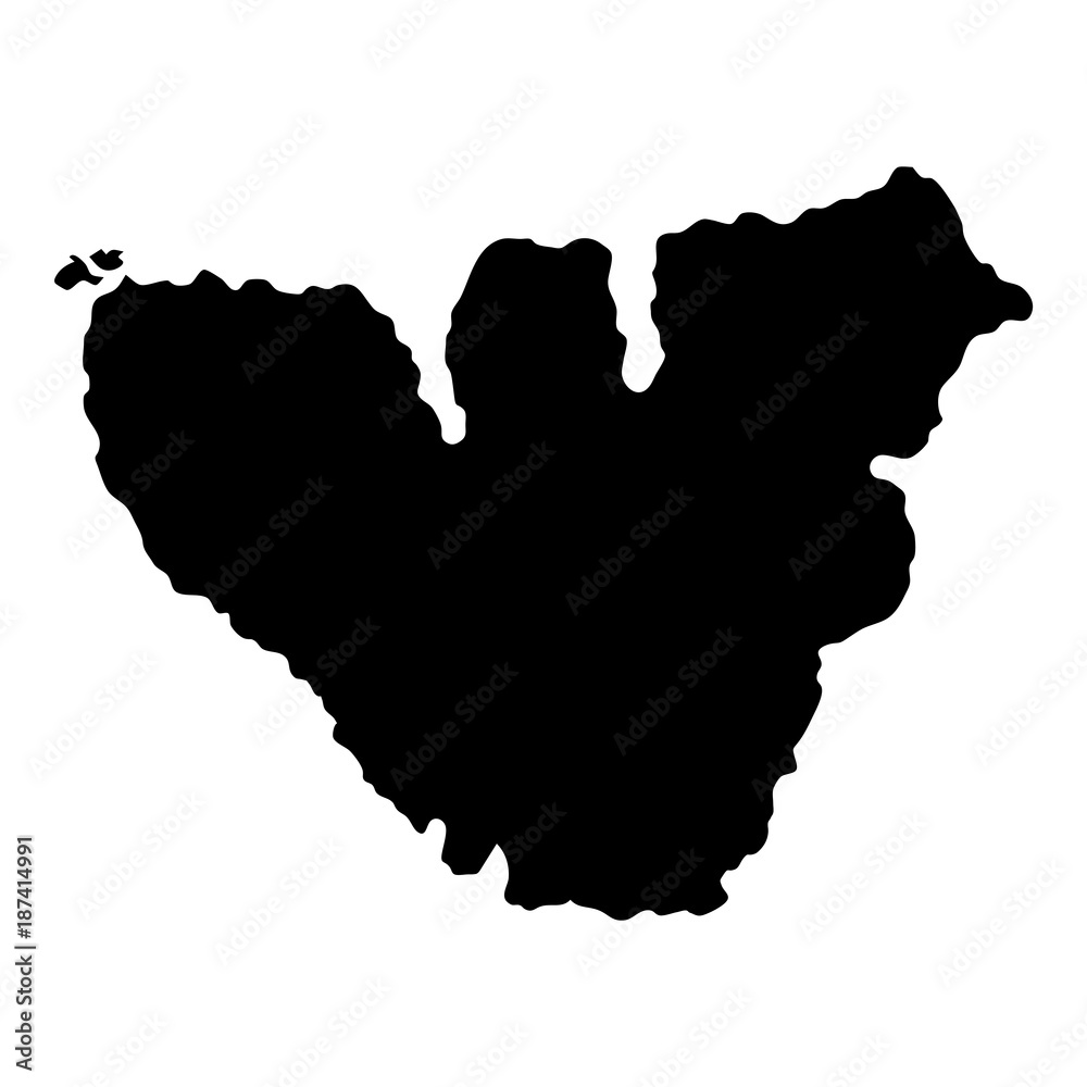 Moorea map. Island silhouette icon. Isolated Moorea black map outline ...