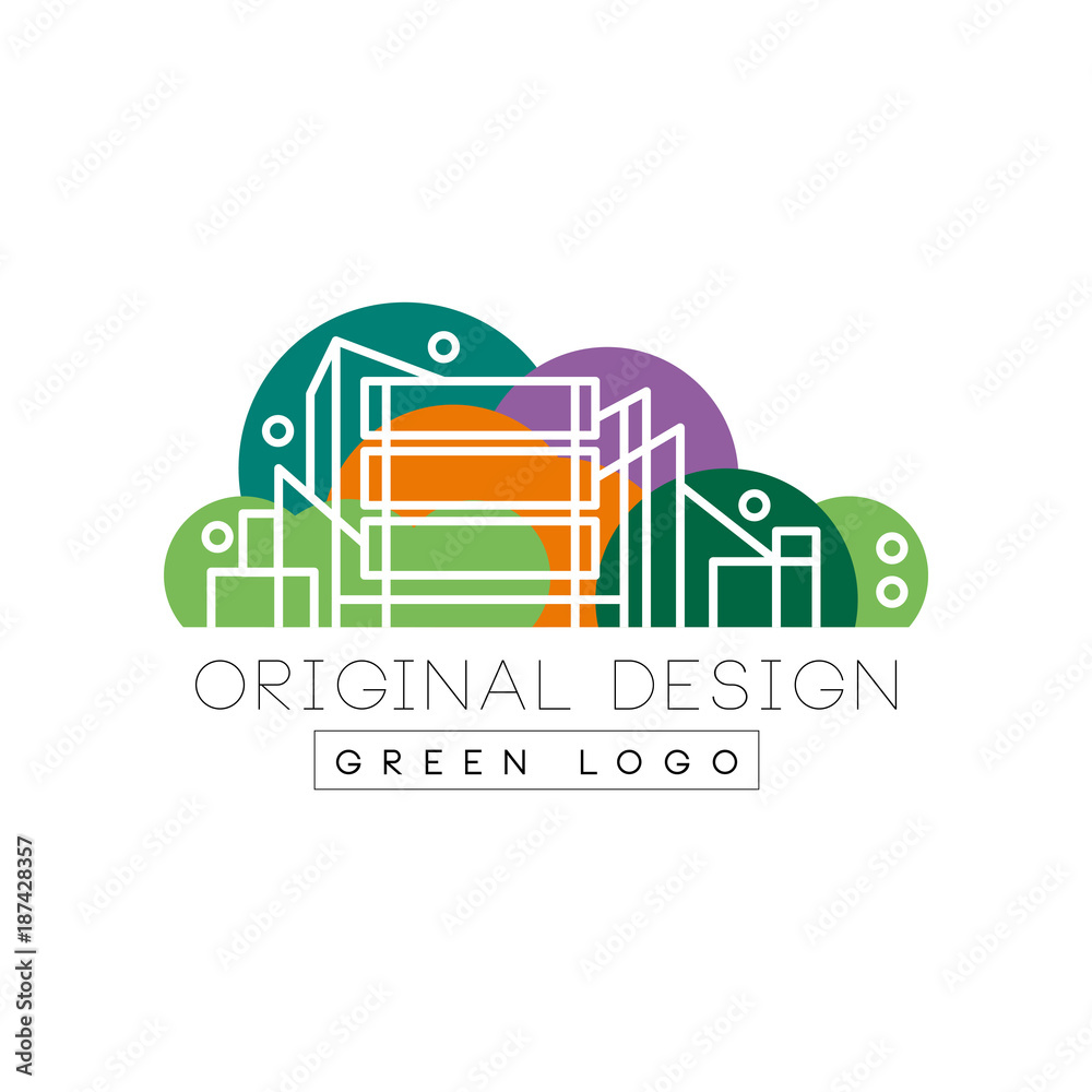 Original city logo design with high-rise buildings in linear style ...