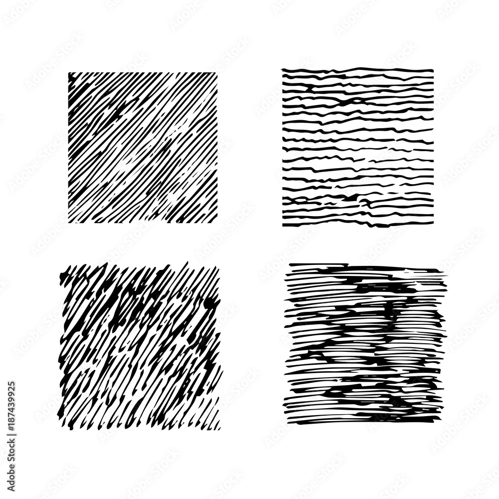 Vector collection ink hand drawn hatch texture, lines, hatching ...
