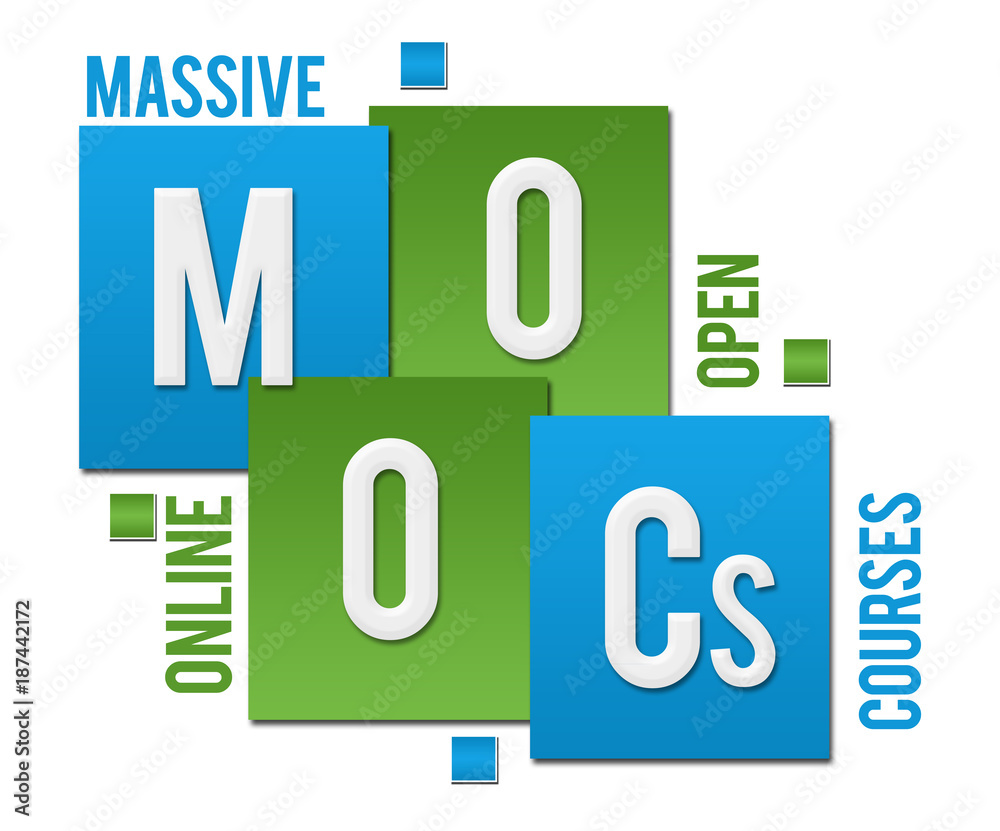 MOOCs - Massive Open Online Courses Green Blue Squares Text Stock ...