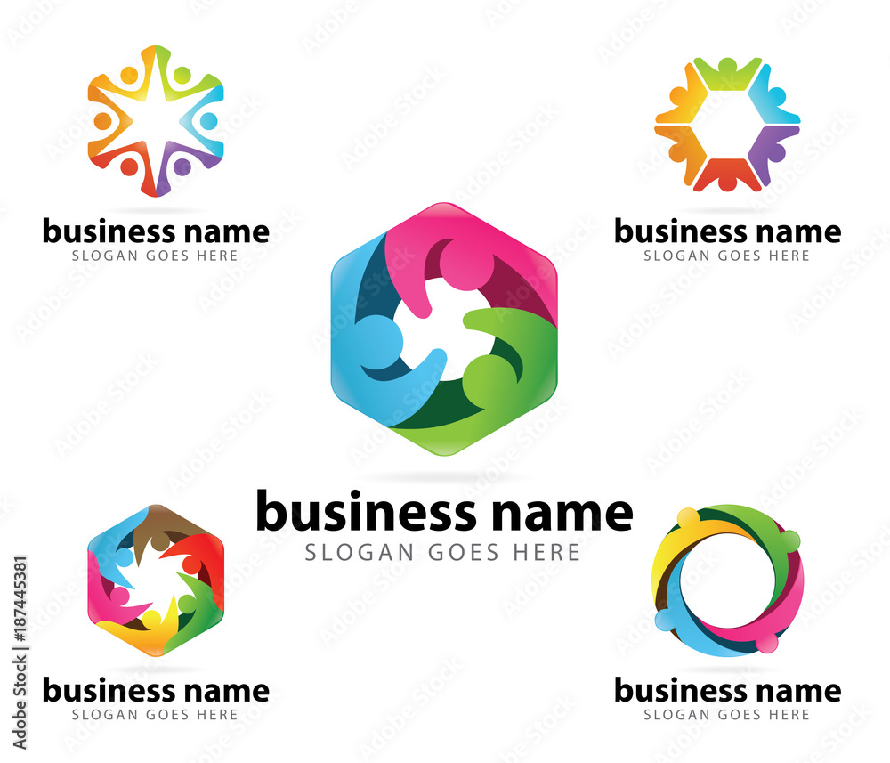 unity organization community social logo set Stock Vector | Adobe Stock