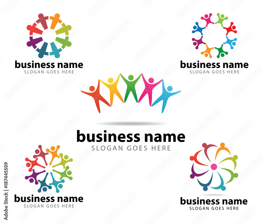 unity organization community social logo set Stock Vector | Adobe Stock