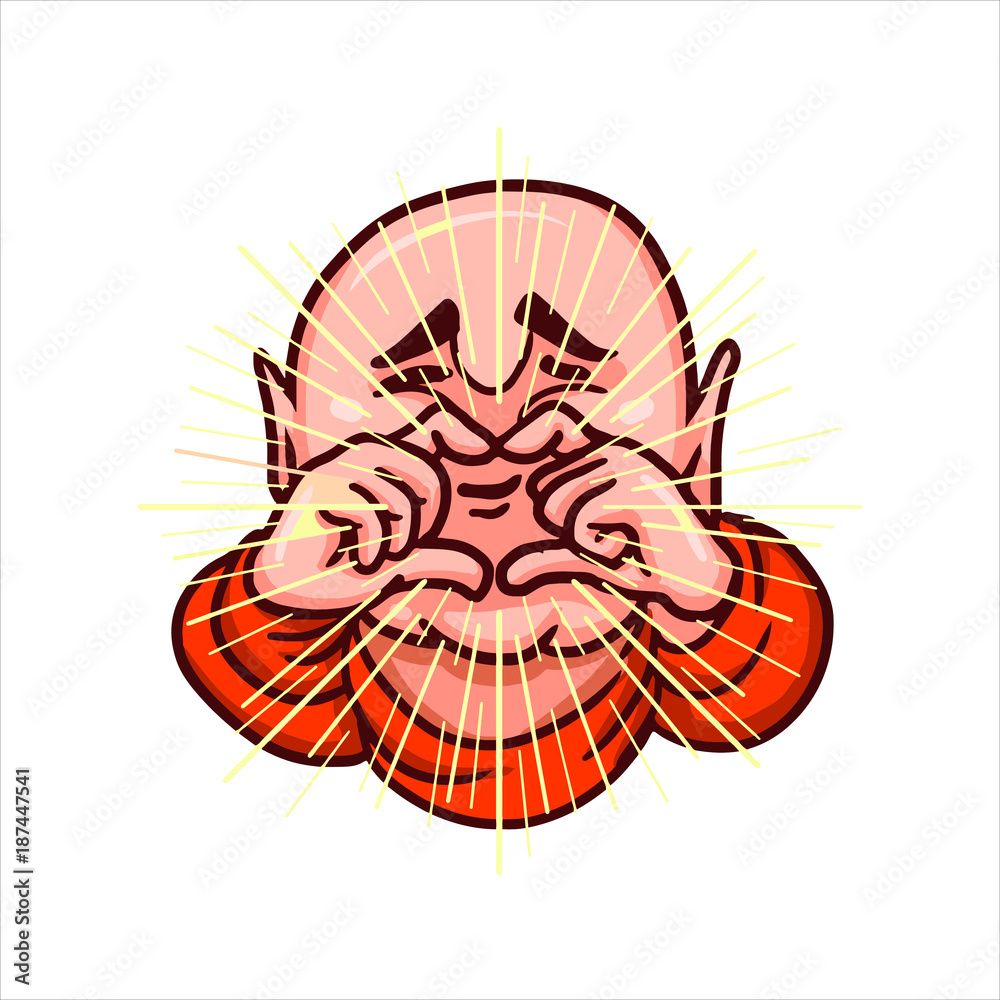 Cartoon vector illustration. Street art work or sticker with funny ...