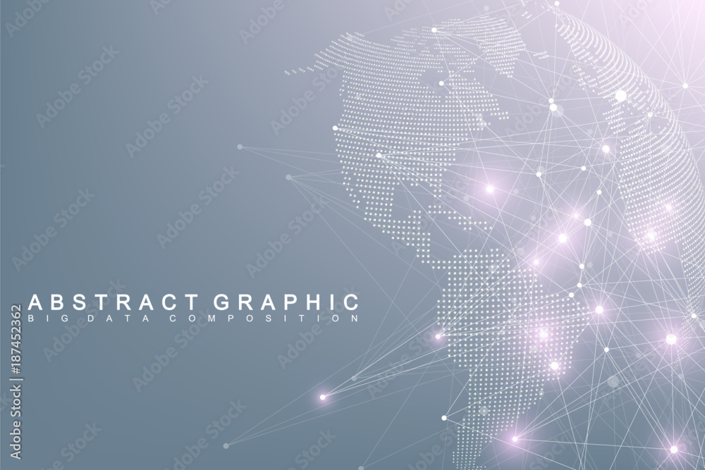 Big data complex world globe. Graphic abstract background communication ...