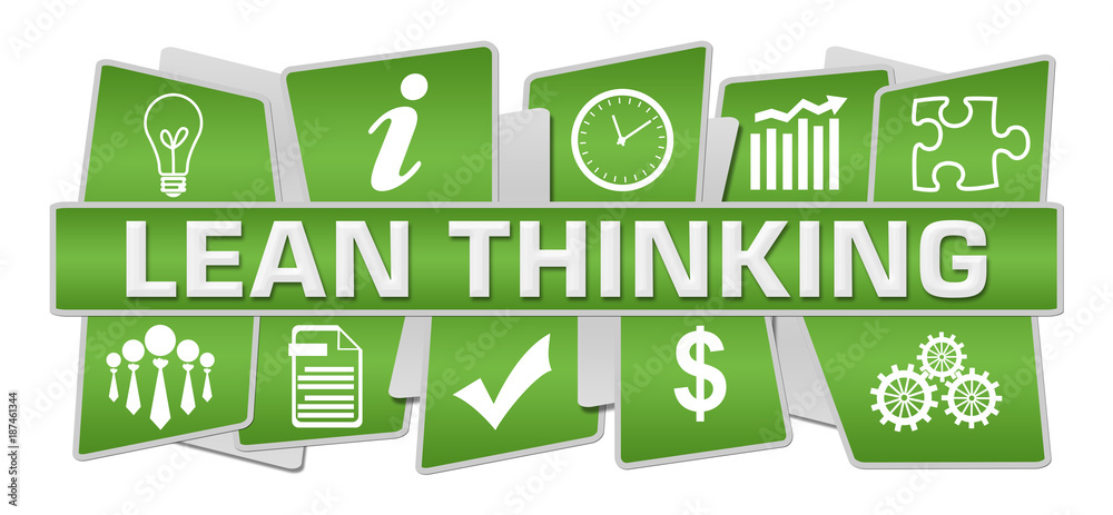 Lean Thinking Green Symbols Top Bottom Stock Illustration | Adobe Stock