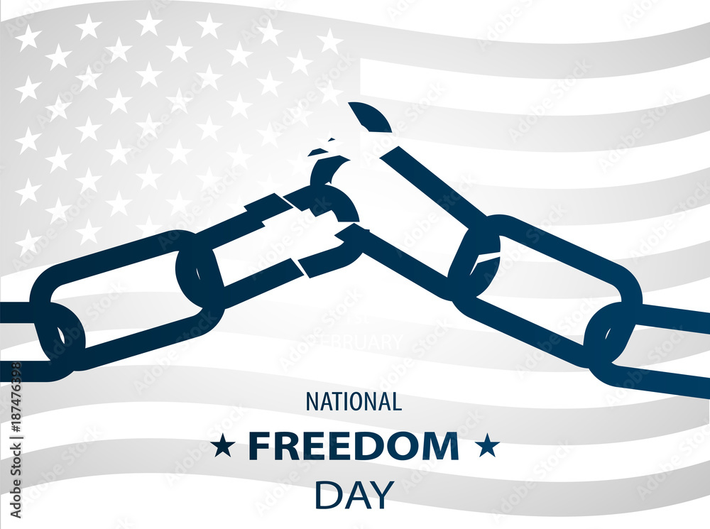 1st February National Freedom Day Illustration with a broken chains as ...