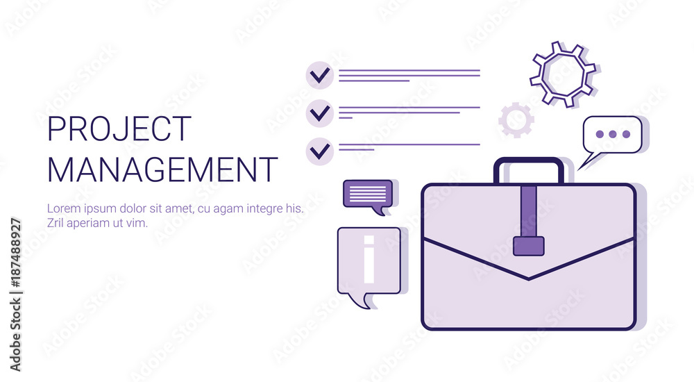 Project Management Business Idea Development Concept Web Banner With ...