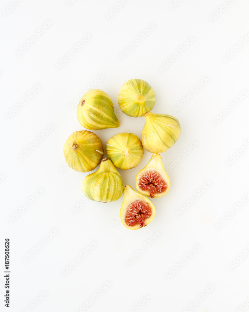 yellow strip fig on white background Stock Photo | Adobe Stock