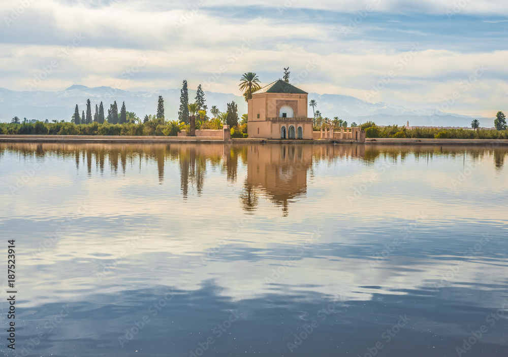 Restored Saadian garden pavilion, Menara Gardens, Marrakech, Morocco ... Restored Saadian garden pavilion, Menara Gardens, Marrakech, Morocco ...