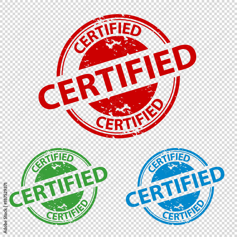 Rubber Stamp Seal Certified - Colorful Vector Illustration ...