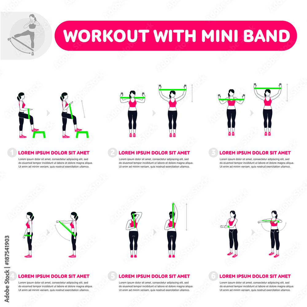 Workout with mini band. Fitness, Aerobic and workout exercise in gym ...