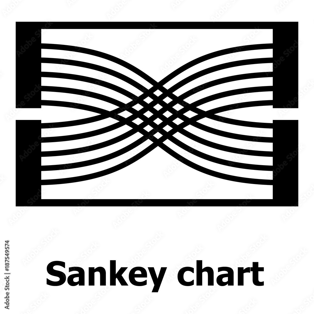 Sankey chart icon, simple style. Stock Vector | Adobe Stock