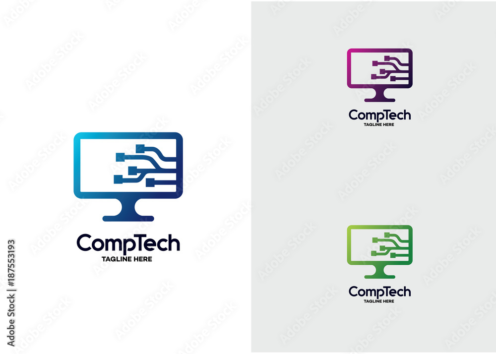 Computer Technology Logo Template Design Vector, Emblem, Design Concept ...