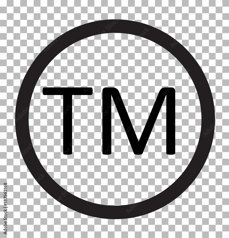 trade mark isolated on transparent. trade mark icon flat design style ...