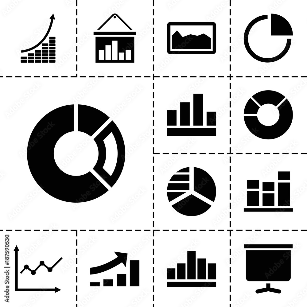 Diagram icons. set of 13 editable filled diagram icons Stock Vector ...