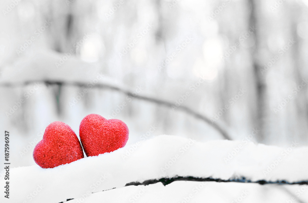 Red Heart In Snow
