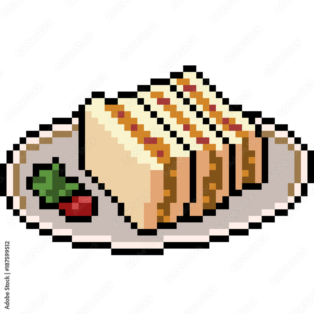vector pixel art food sandwich Stock Vector | Adobe Stock