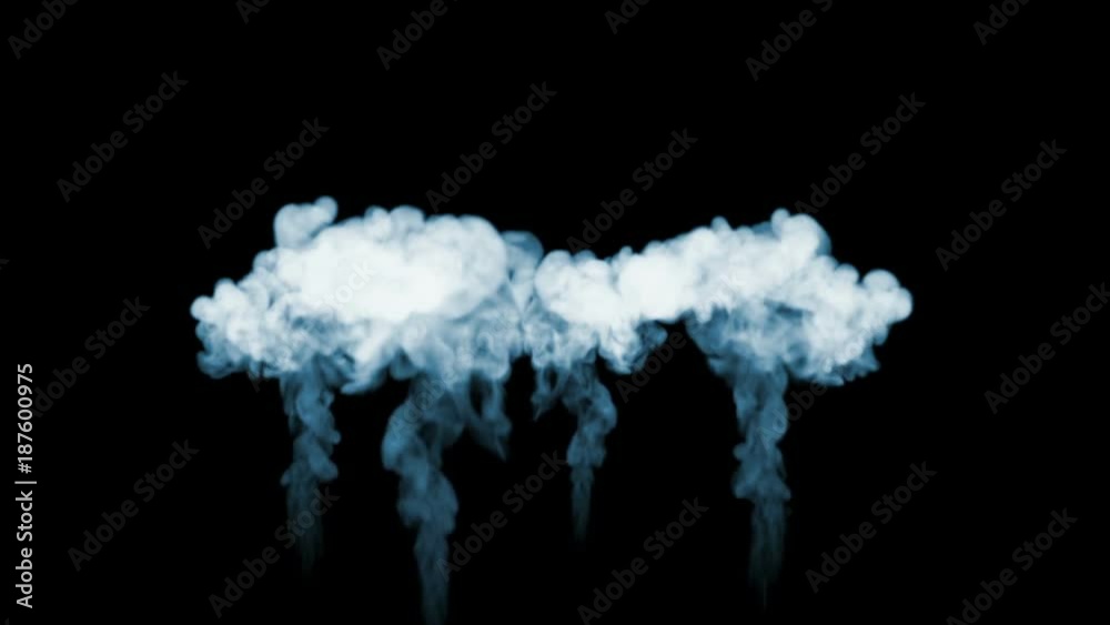 Smoke streams in slow motion. A lot of smoke flows Isolated on black ...