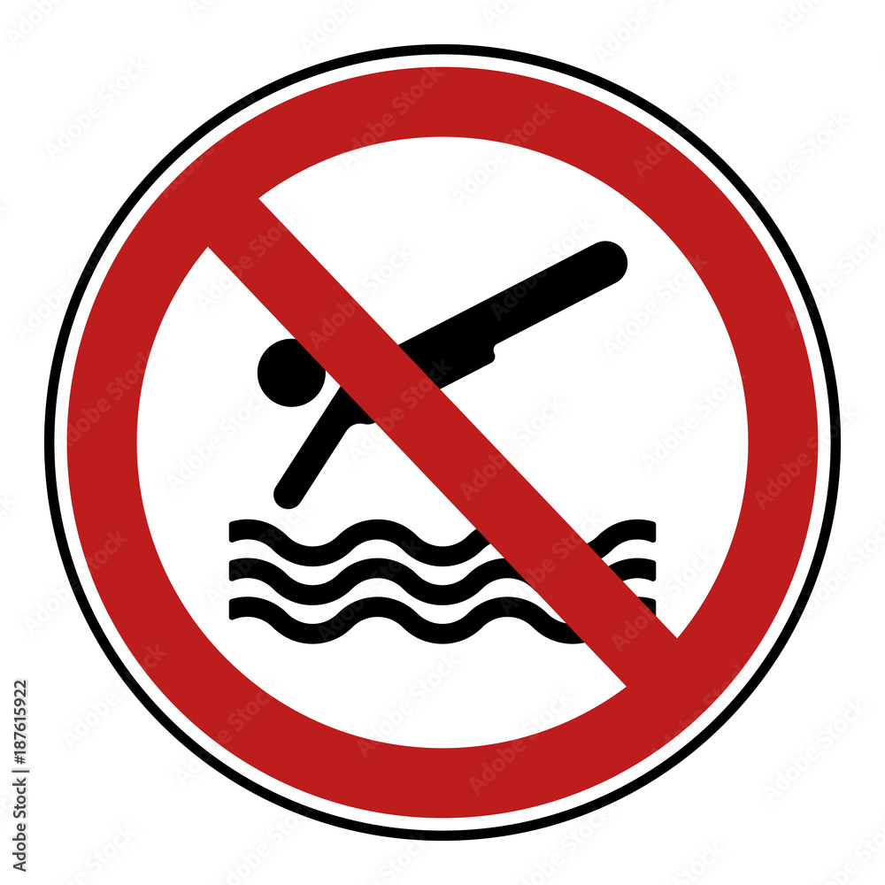 Verbotsschilder Icon - springen verboten Stock-Vektorgrafik | Adobe Stock