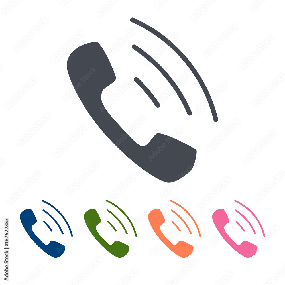 Phone icon in trendy flat style isolated on grey background. Handset ...