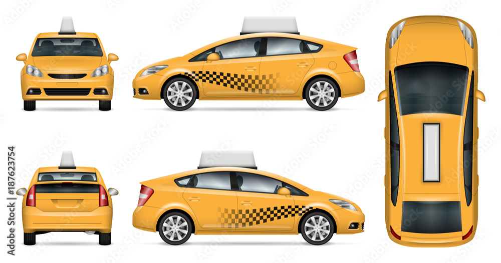 Taxi cab vector mock up for advertising, corporate identity. Isolated ...
