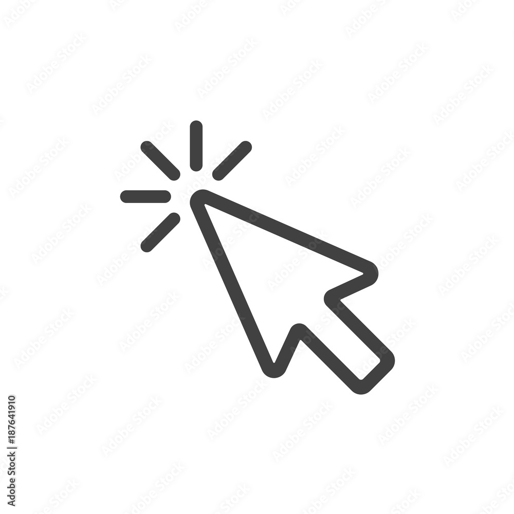 Click icon - simple flat design isolated on white background, vector ...