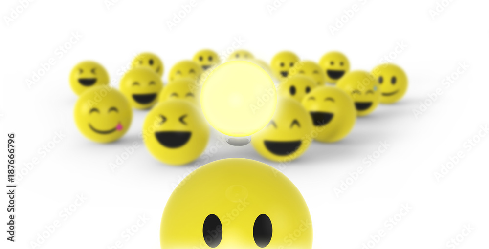 Smileys freuen sich über eine Idee Stock Illustration | Adobe Stock