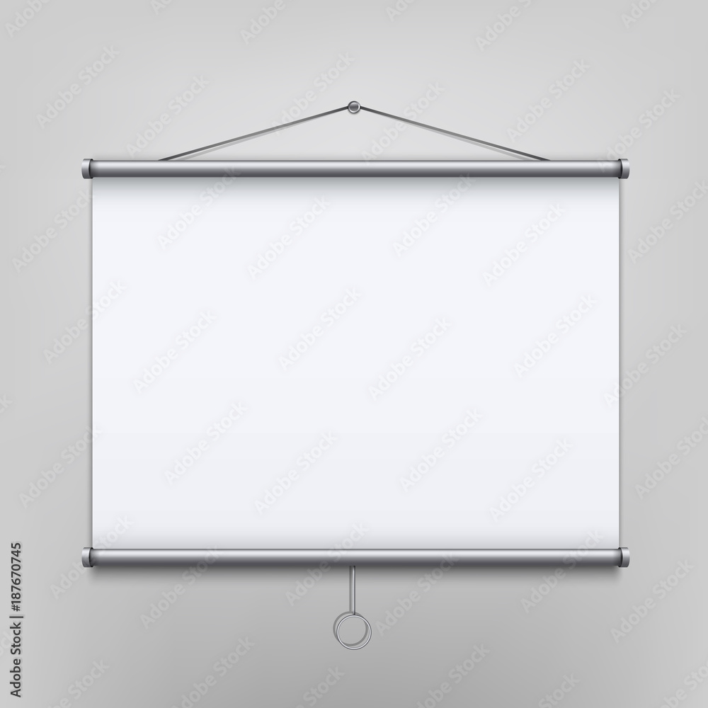 Creative vector illustration of empty meeting projector screen isolated ...