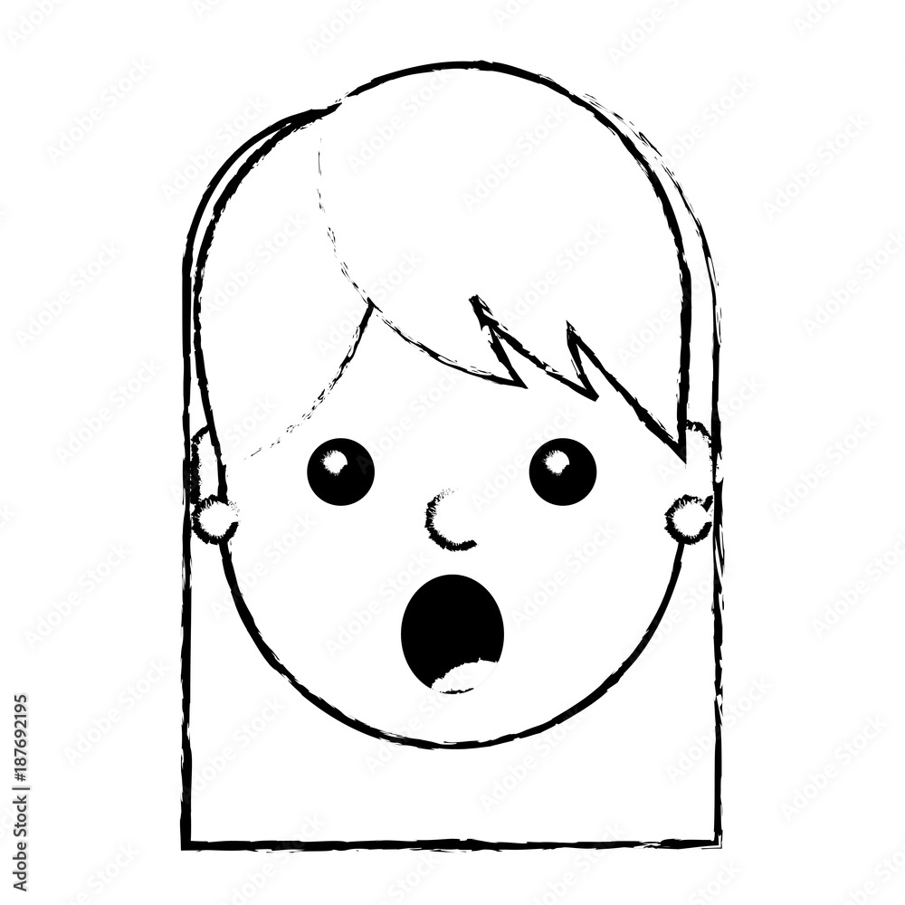 surprised young woman face expression facial vector illustration Stock ...