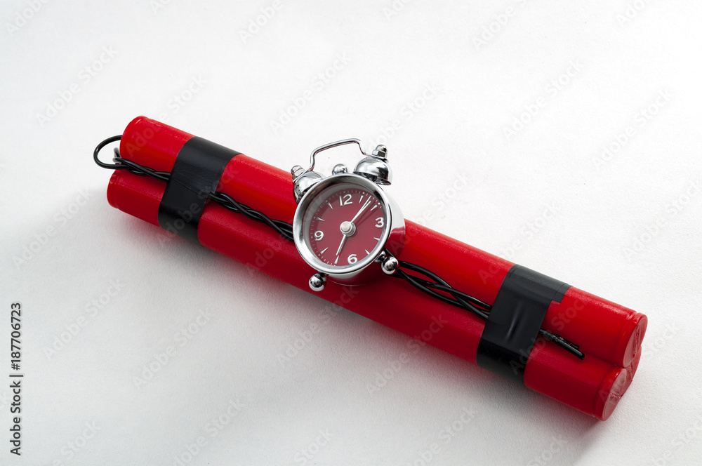 Terrorism and detonating explosives concept with sticks of dynamite or ...