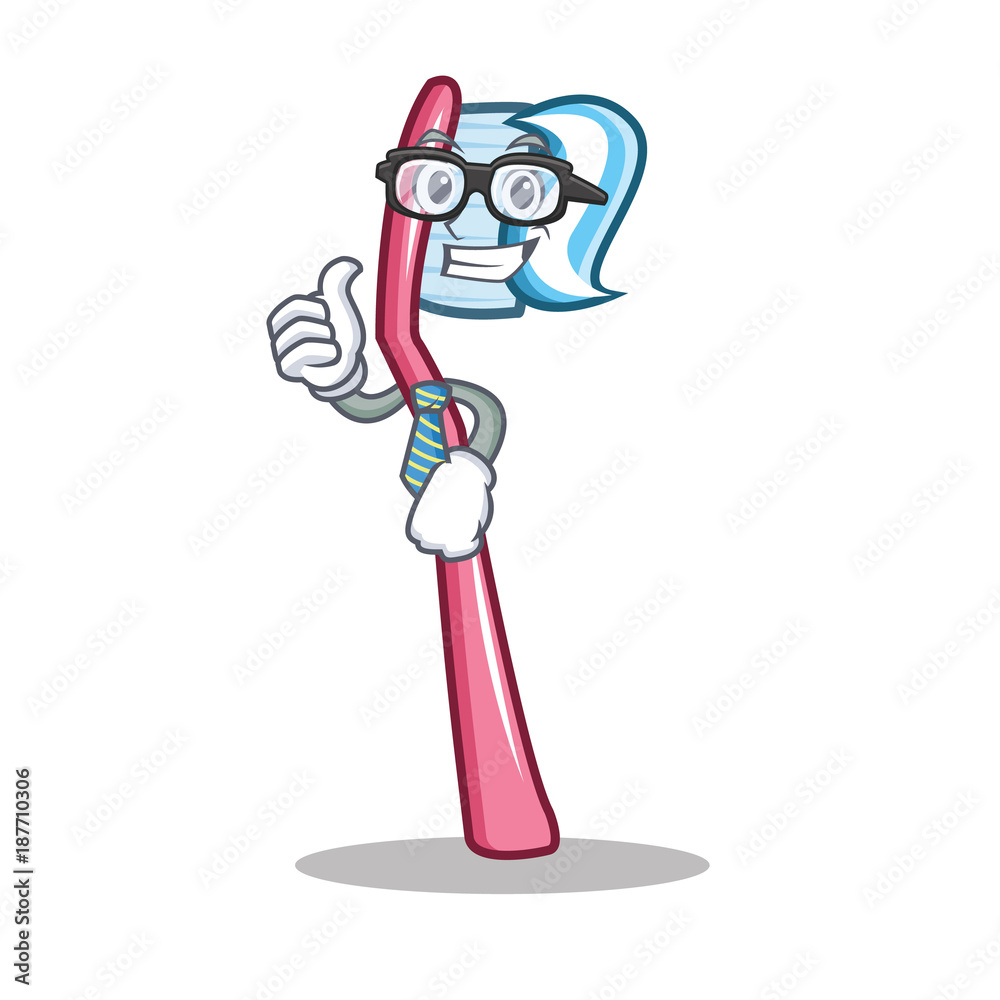 Businessman toothbrush character cartoon style Stock Vector | Adobe Stock