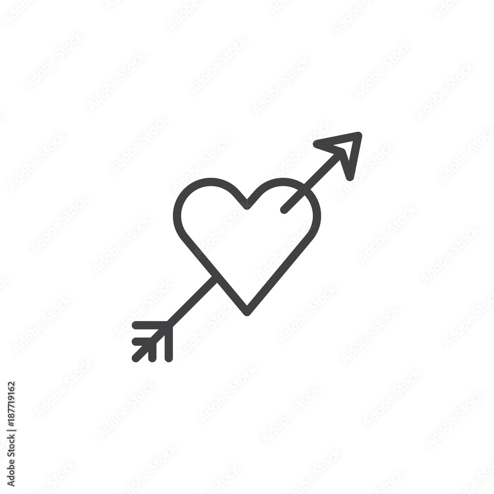 Heart Arrow Outline