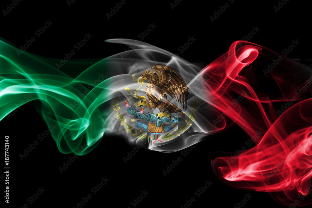 Mexico national smoke flag Stock Illustration | Adobe Stock