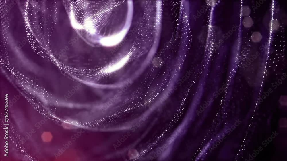 Video Stock blue violet loopable abstract particle background with depth of field, glow sparkles ...