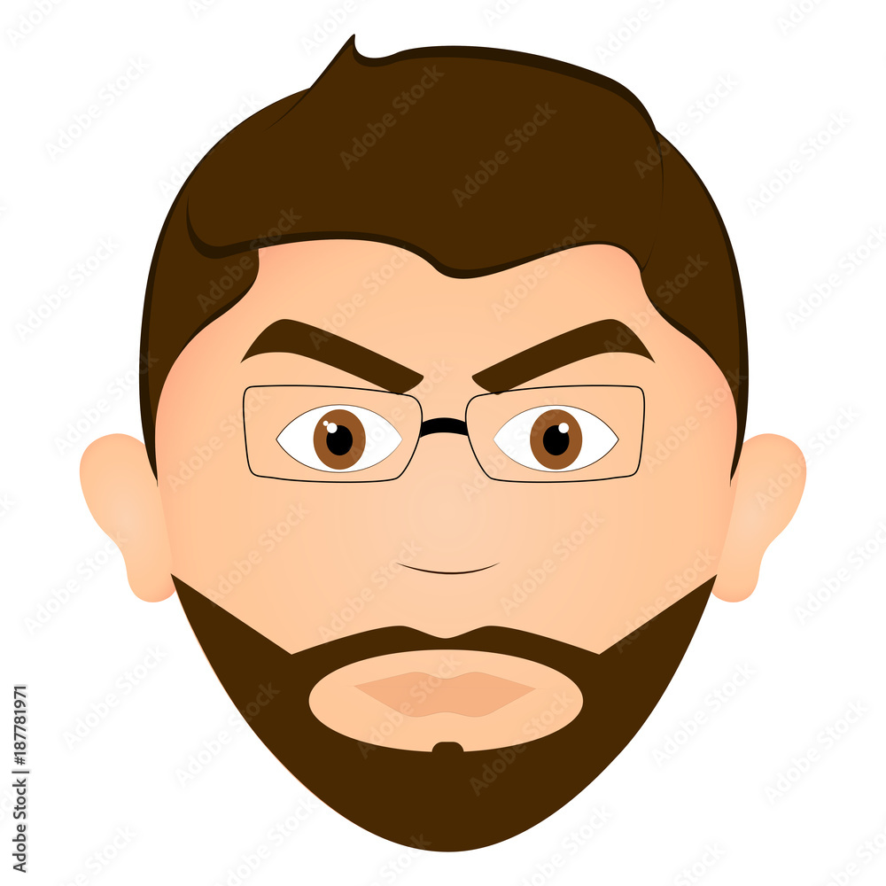 Angry man avatar Stock Vector | Adobe Stock