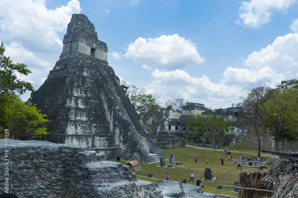 Tikal, Mayan pyramid complex in Guatemala, Its construction was under ...