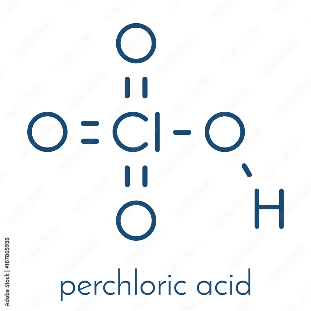 Perchloric acid superacid molecule. Skeletal formula. Stock Vector ...