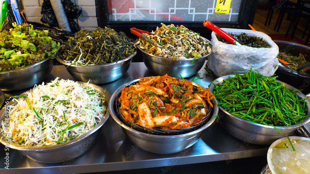 Poster Korean vegetable foods at Seoul Gwangjang market – Wall Art ...