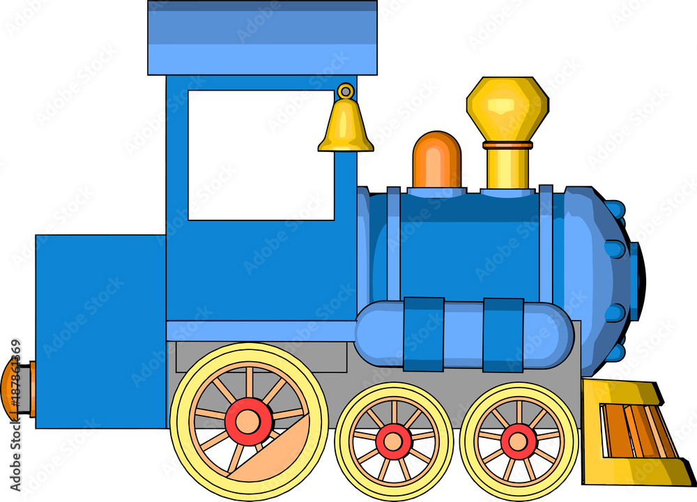 locomotive railway machinery cartoon style dove wheel orange different ...