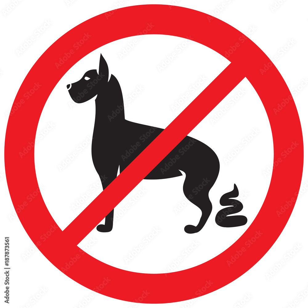 no dog poop sign (prohibition icon, not allowed symbol) Stock Vector ...