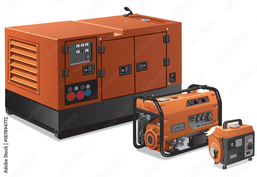 big and small power generators Stock Vector | Adobe Stock