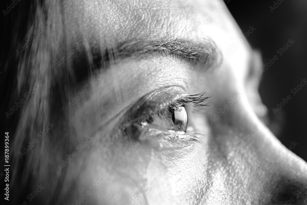 Crying Eye Black And White