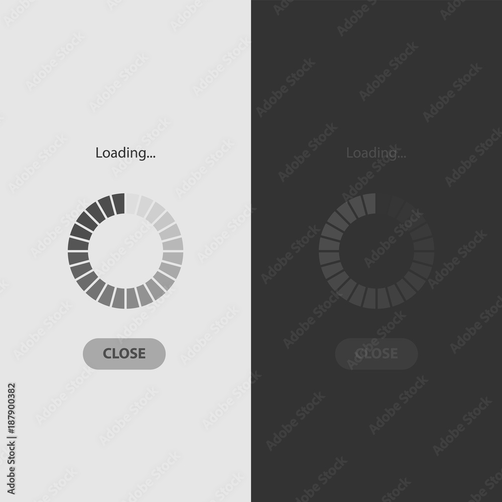 Mobile app loading screen in white and black style. Loading the ...
