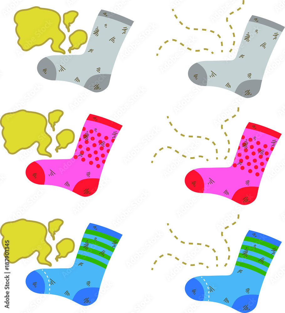 Dirty stinky socks set Stock Vector | Adobe Stock