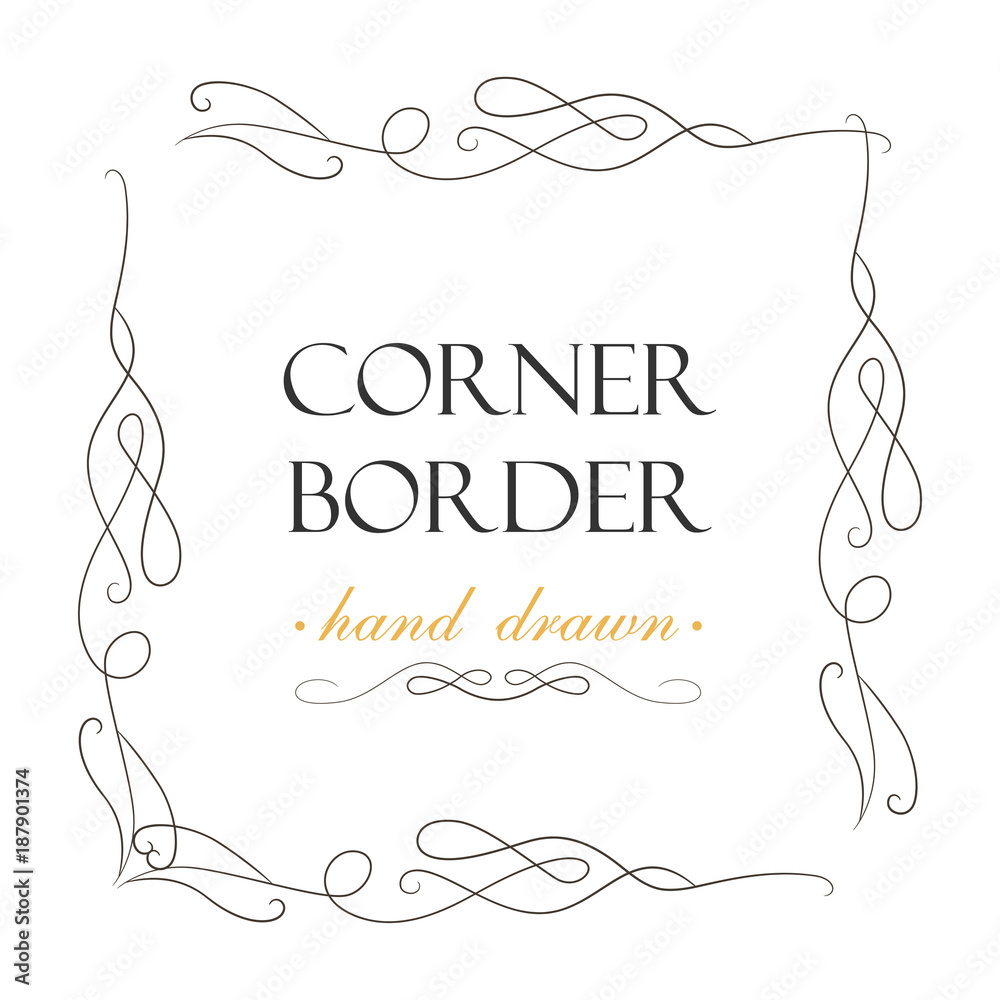 Vector hand drawn flourish, text divider graphic design element ...