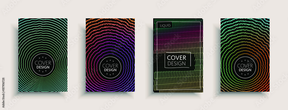 Cover design template, set with abstract fluid colors. Business modern ...