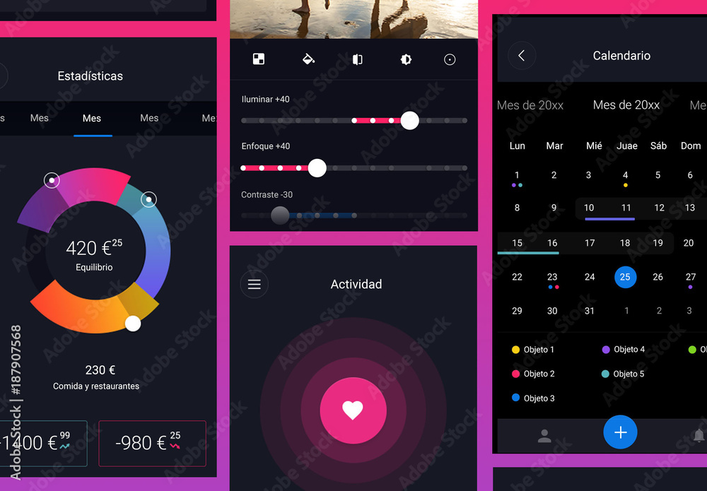 Modelo de Kit de UI de pines do Stock | Adobe Stock