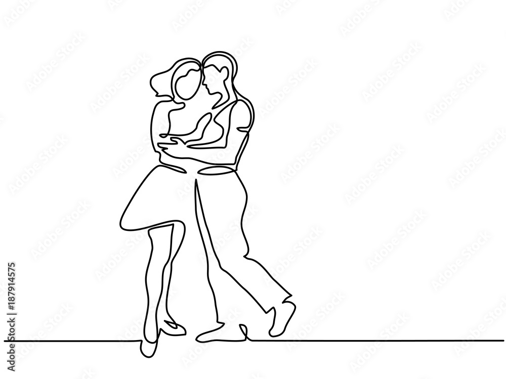 Couple Embrace Drawing