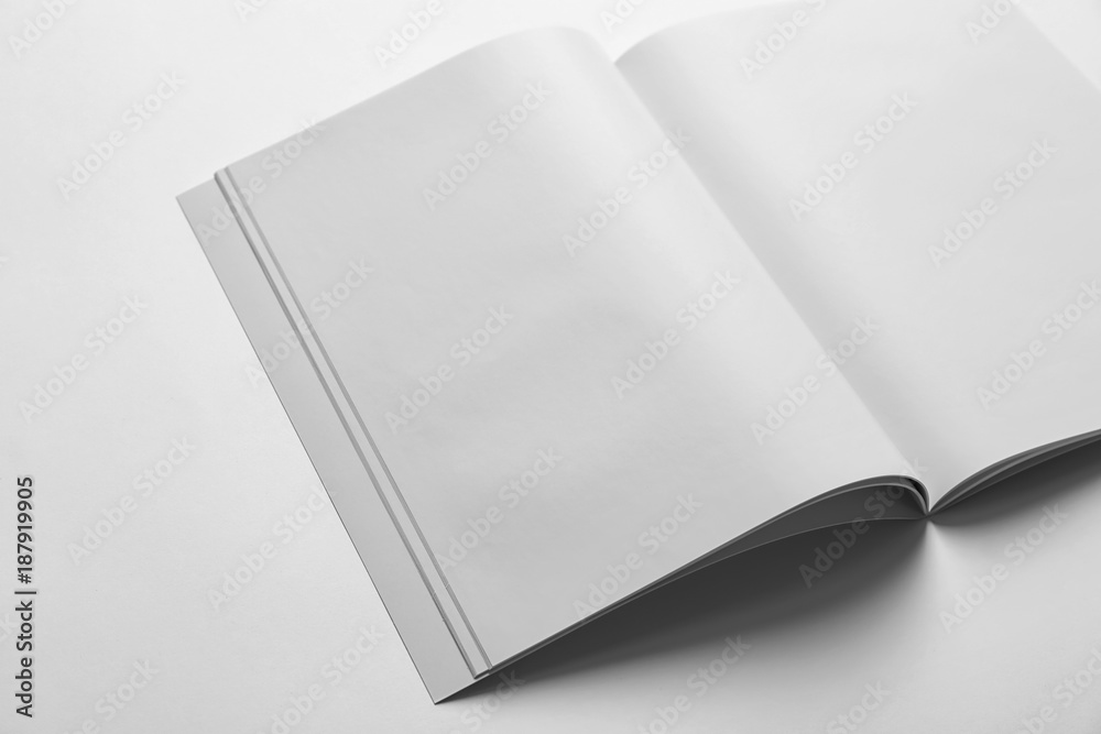 Mock up of brochure on white background Stock Photo | Adobe Stock